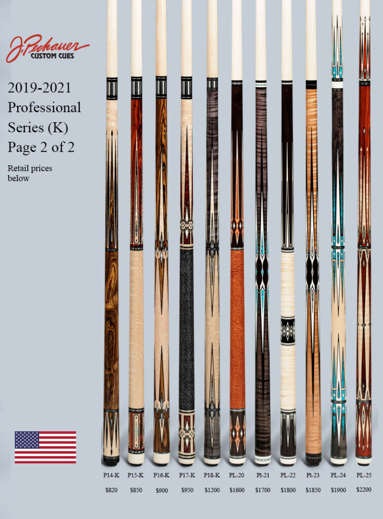Retired JP and Pro Cues - Pechauer Custom Cues